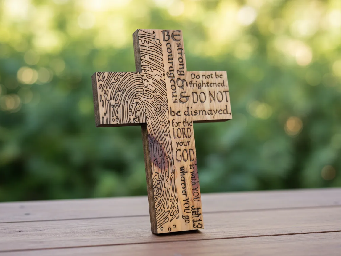 Be Strong & Courageous Cross design | Free Files - Atomm