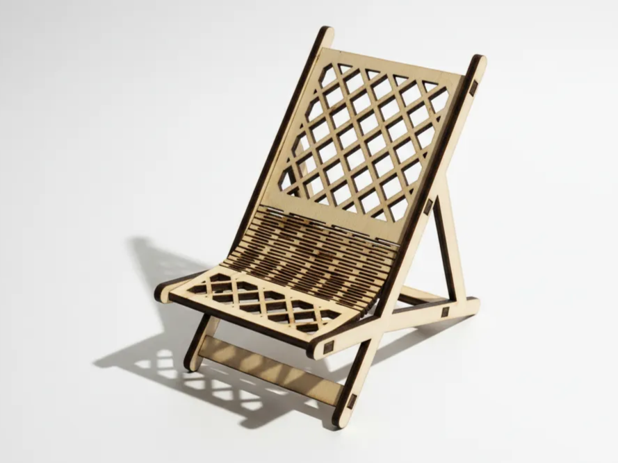 Laser cut and engrave | Laser Cut Wooden Beach Chair with geometric ...