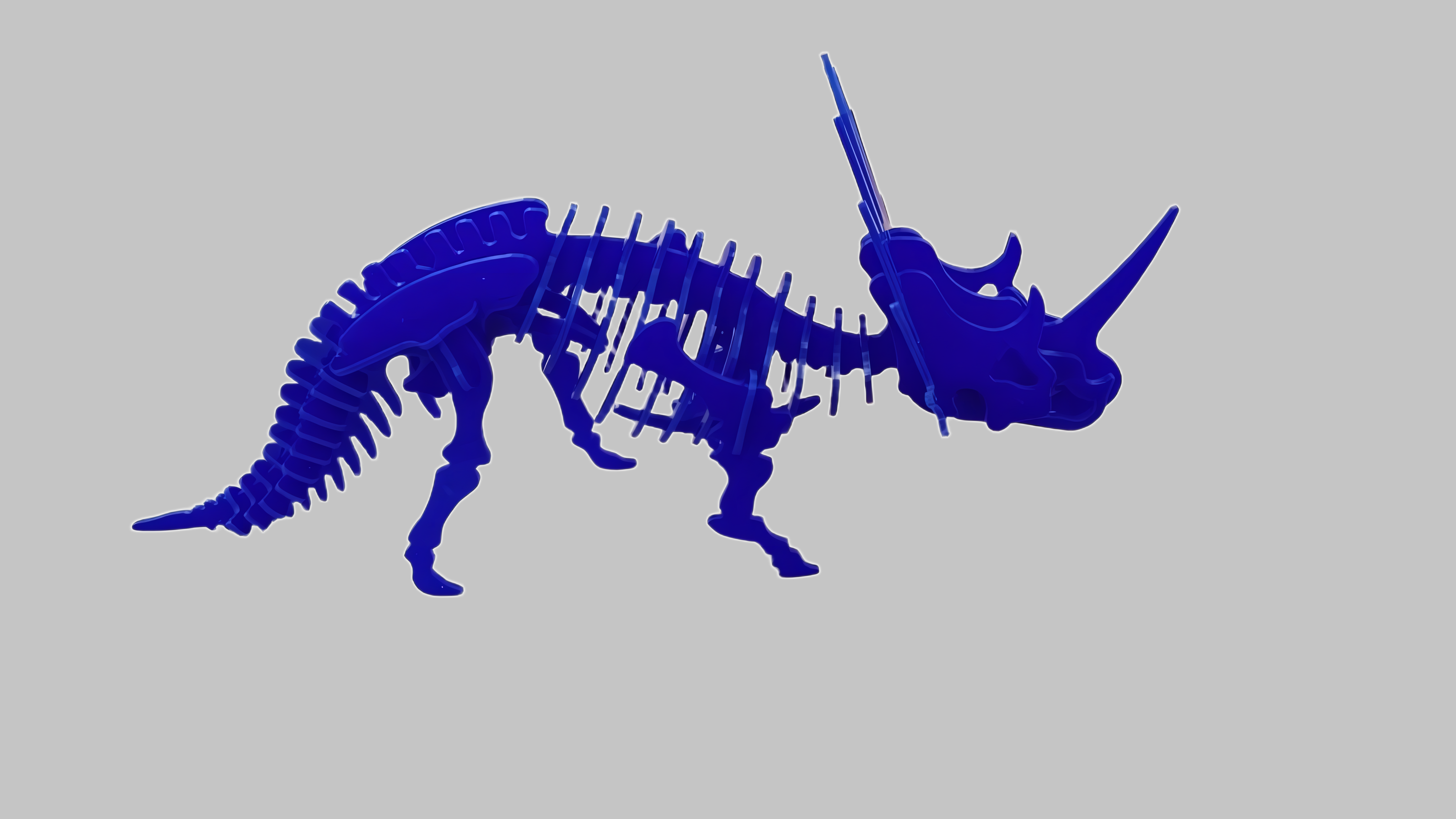 Laser Cut Styracosaurus 3D Puzzle 3mm DXF File | Free Files - Atomm