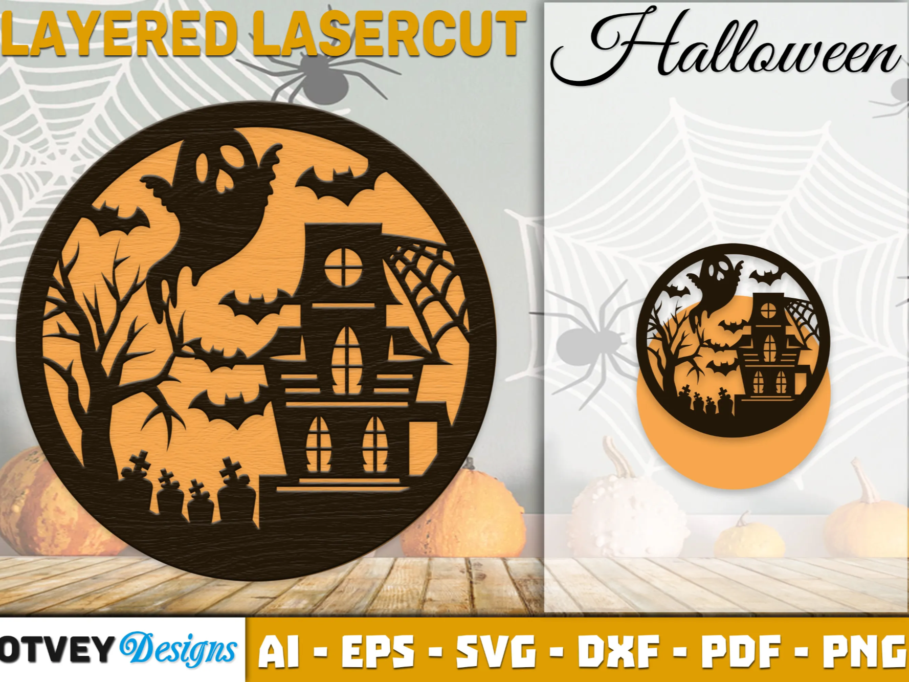 Laser cut and engrave | Halloween Round Layered Lasercut | Ready to Use ...