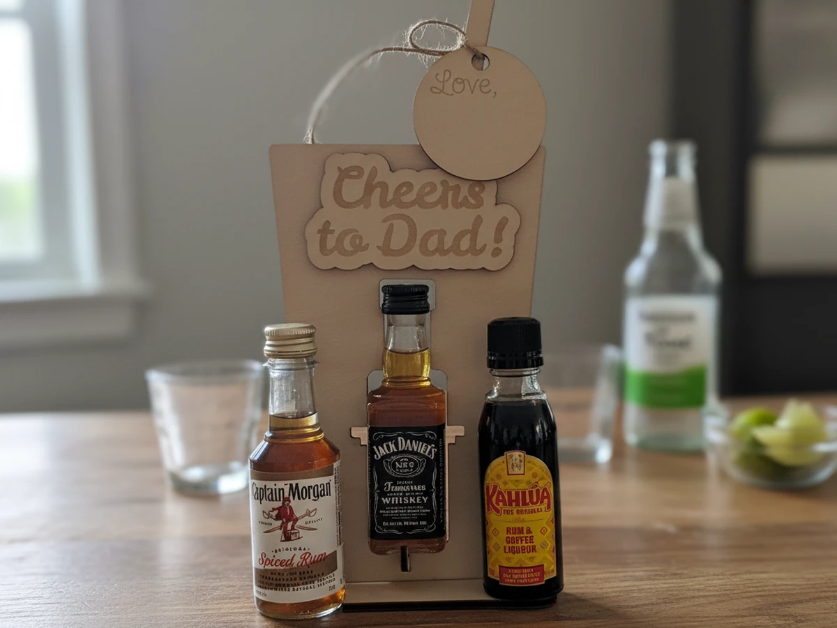 Father’s Day “Cheers to Dad” Mini Liquor Bottle Holder | Free Files - Atomm