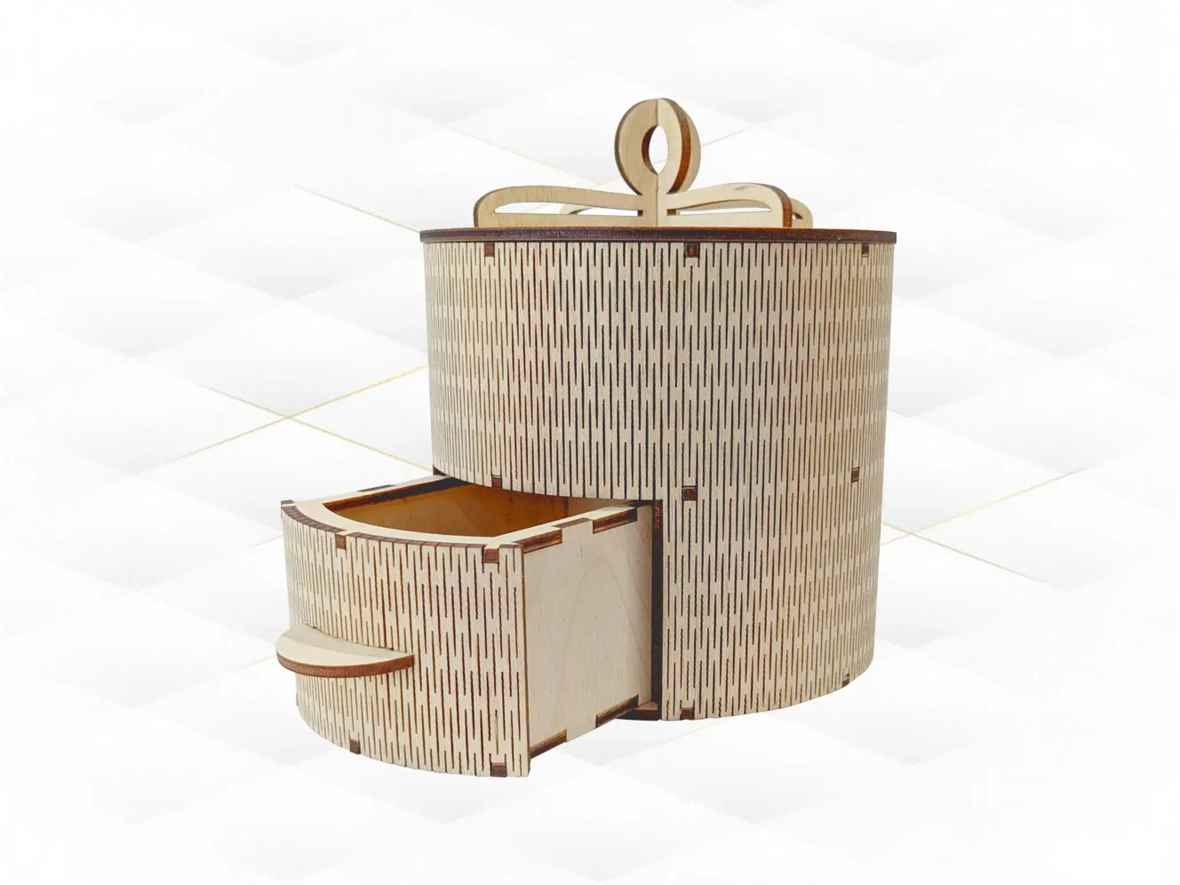 Gift Jewelry Box with Sliding Shelf, Laser Cut Template, Greeting ...