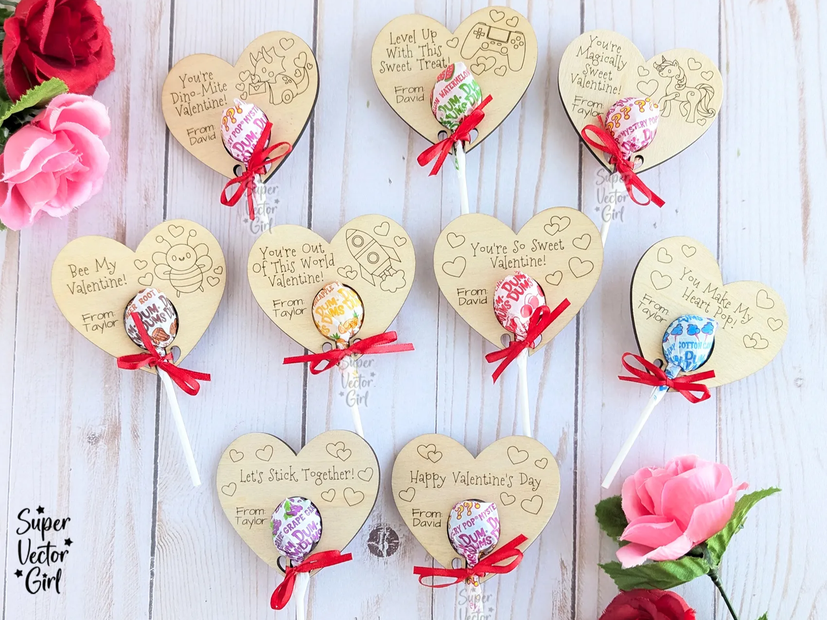Valentine's Day Lollipop Holder Bundle Set For Dum Dums Suckers - Ready ...