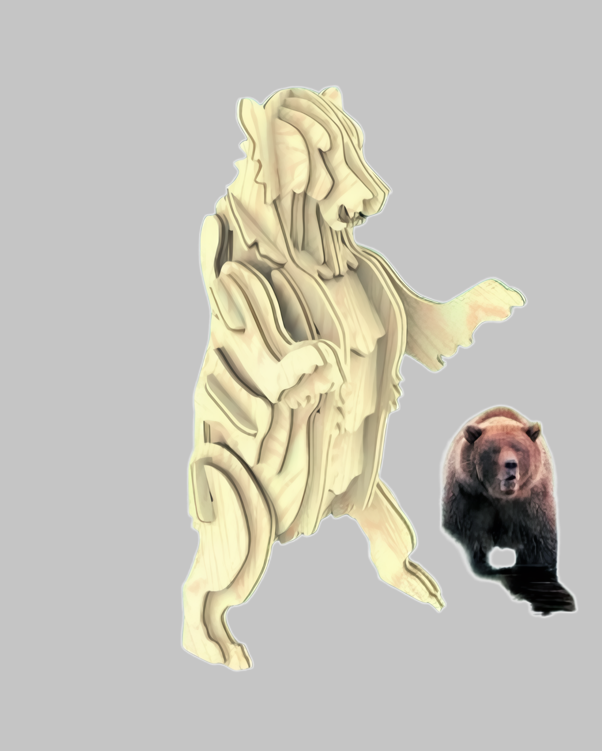 Grizzly Bear 3D Wooden Puzzle DXF File | Free Files - Atomm