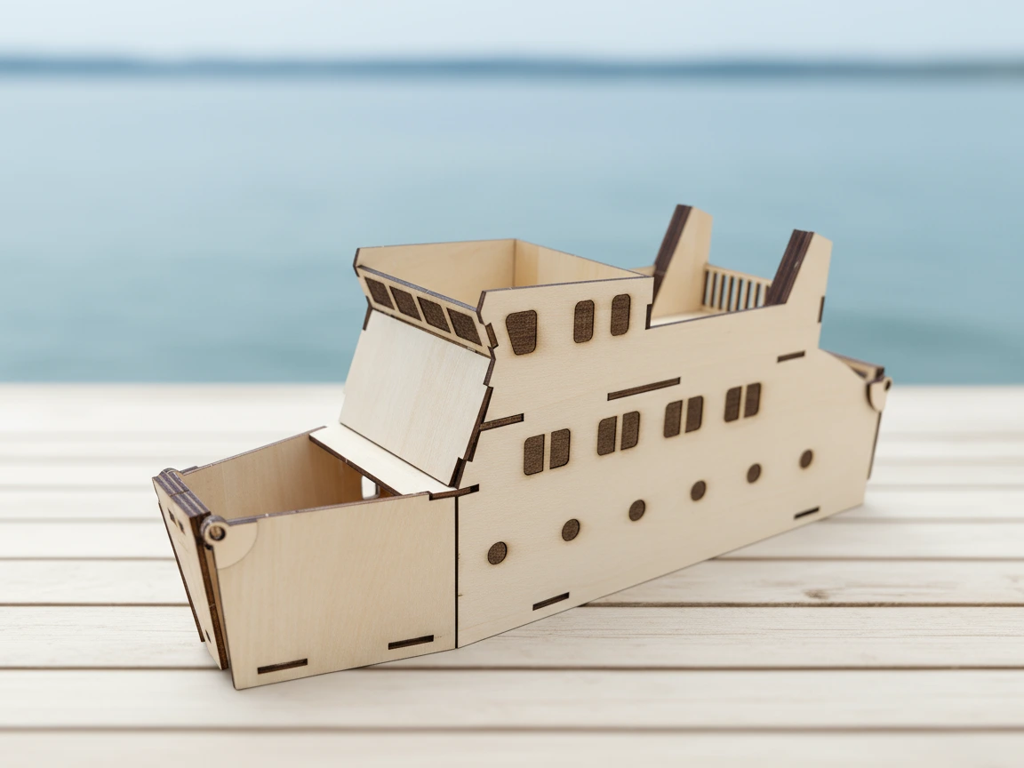 Laser Cut Wooden Ferry Toy - Fähre für Brio Züge - Schiff - Ship ...