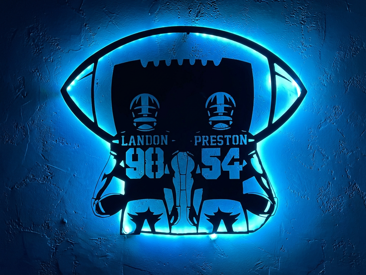 Laser Cut Football Wall Art with LED Backlight | Free Files - Atomm