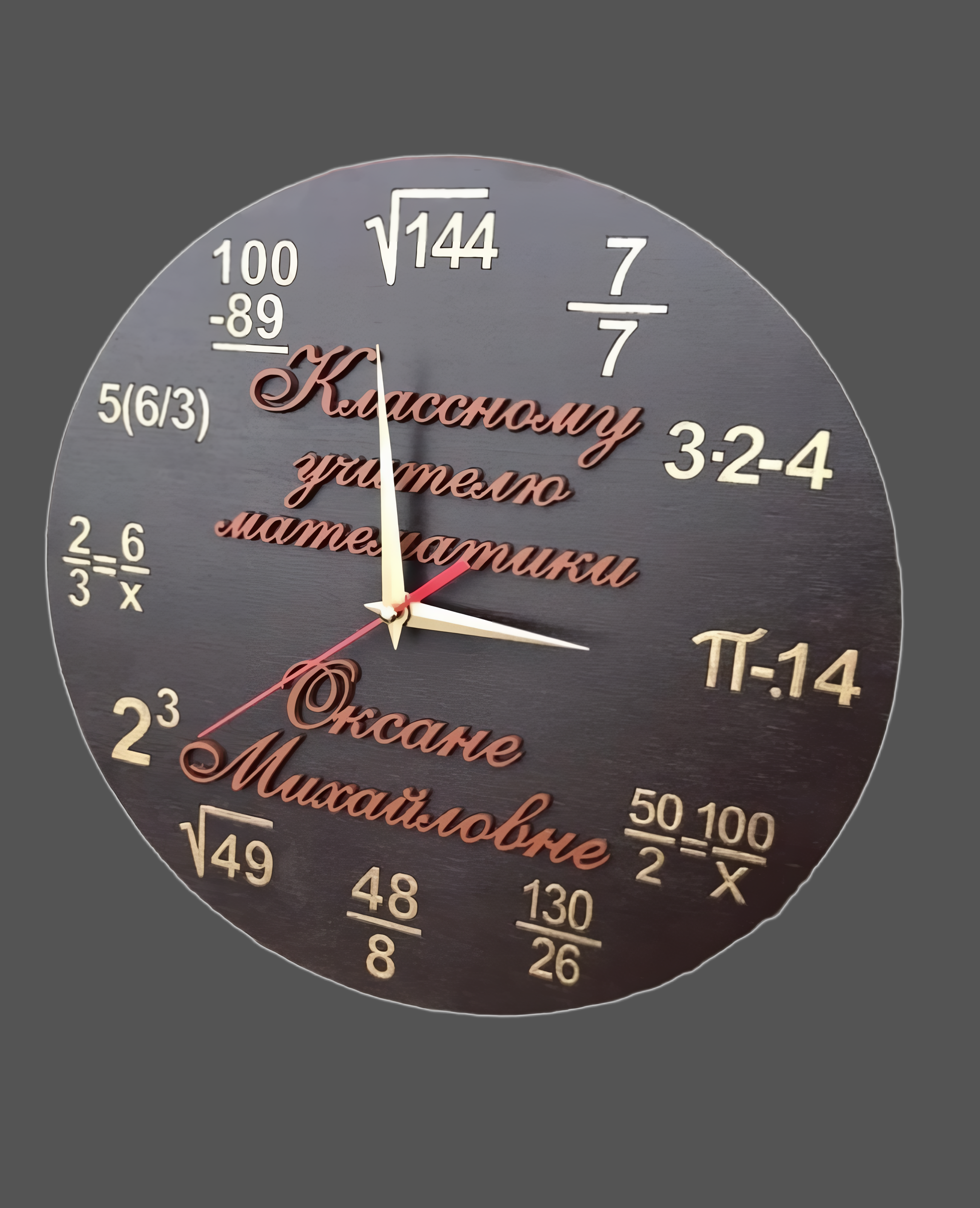 Laser Cut Gift Wall Clock For Mathematics Teacher | Free Files - Atomm