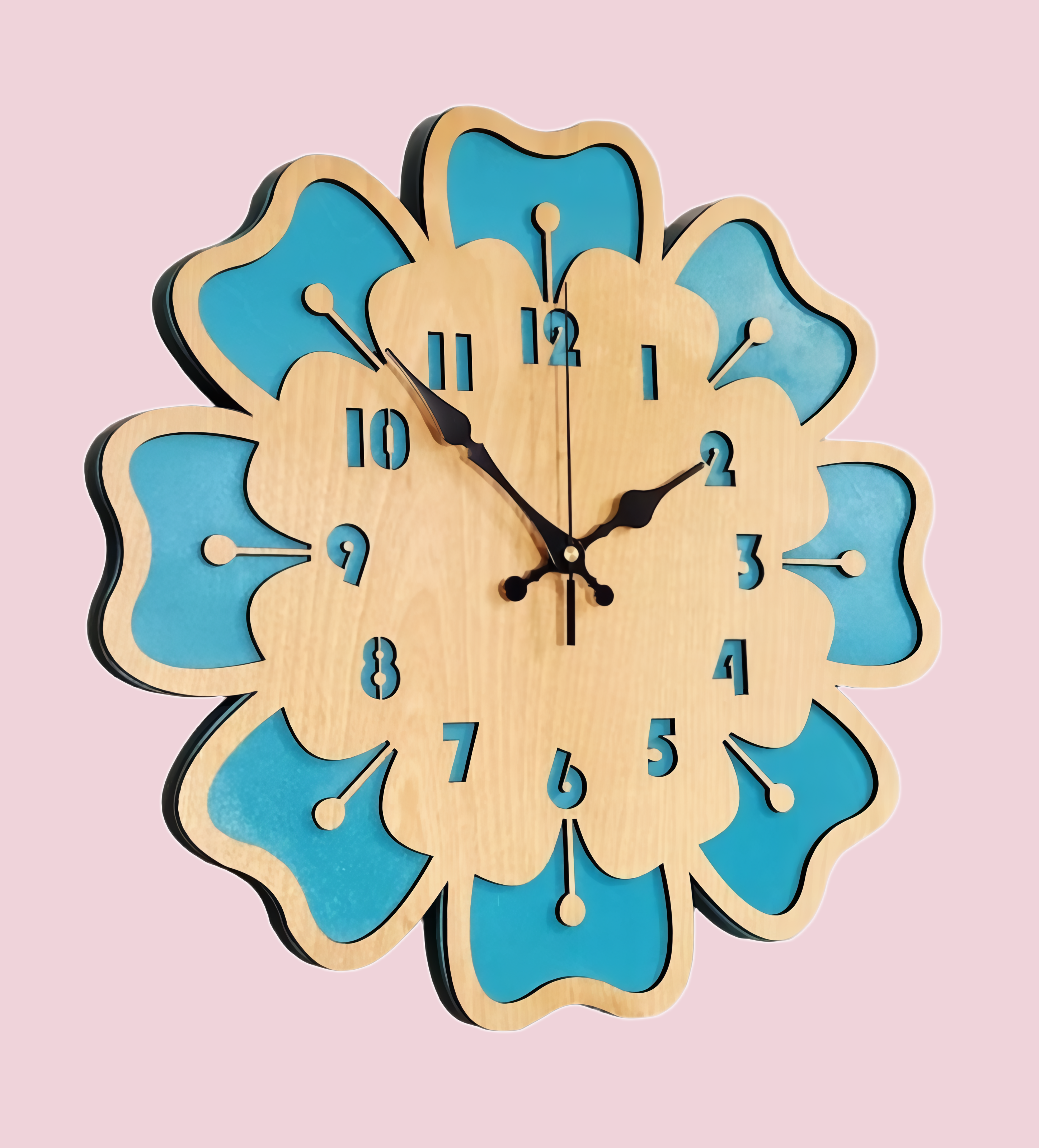 Laser cut and engrave | Laser Cut Flower Wall Clock | Free Files - Atomm