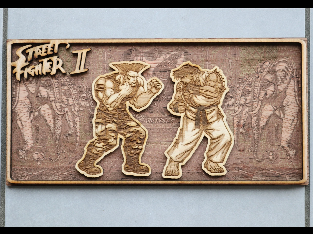 Laser Cut Wooden Street Fighter II Wall Art Plaque | Free Files - Atomm