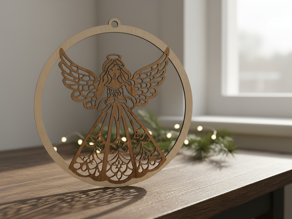 Laser Cut Wooden Angel Ornament Christmas Decoration | Free Files - Atomm