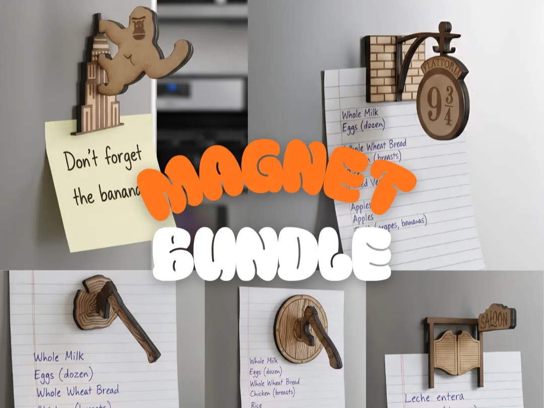 Fridge Magnet Bundle | Laser Cut SVG DXF Files | Fun Refrigerator ...