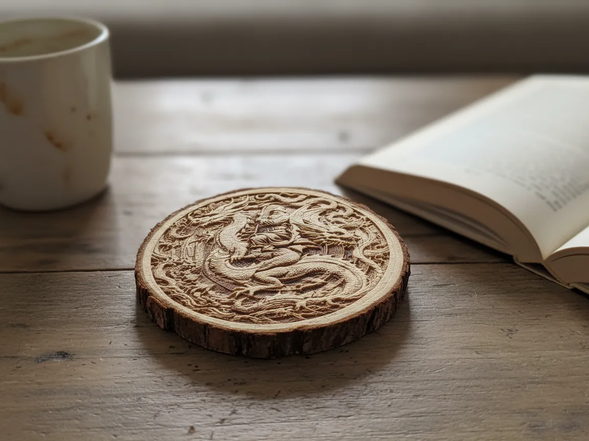 xTool F2 - Pine coaster engraved for Christmas : Santa riding the ...