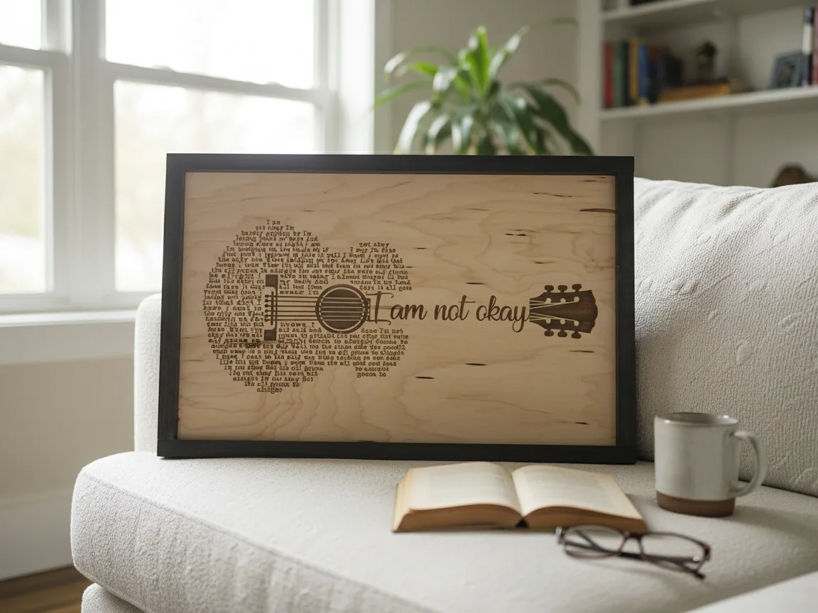 I Am Not Okay Guitar Lyric Wall Art Print | Free Files - Atomm