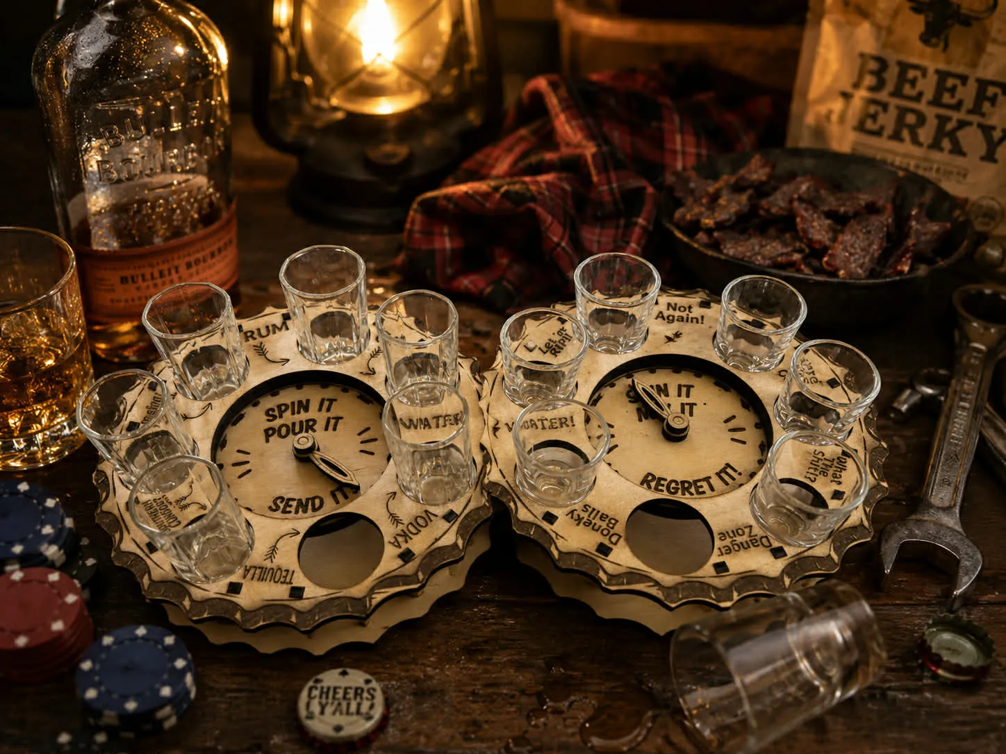 Mixology Wheel Drinking Game Fathers Day Gift Shot Glass Holder | Free ...