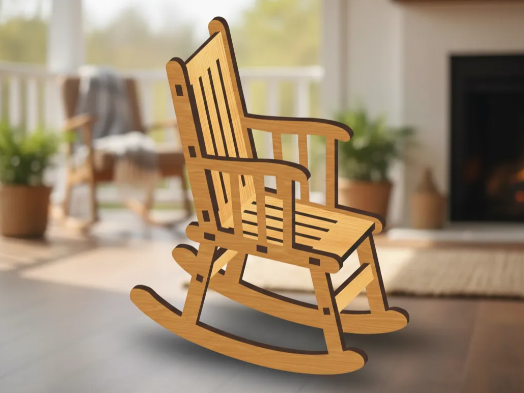Laser cut and engrave | Wooden Rocking Chair | Laser Cut Pattern ...