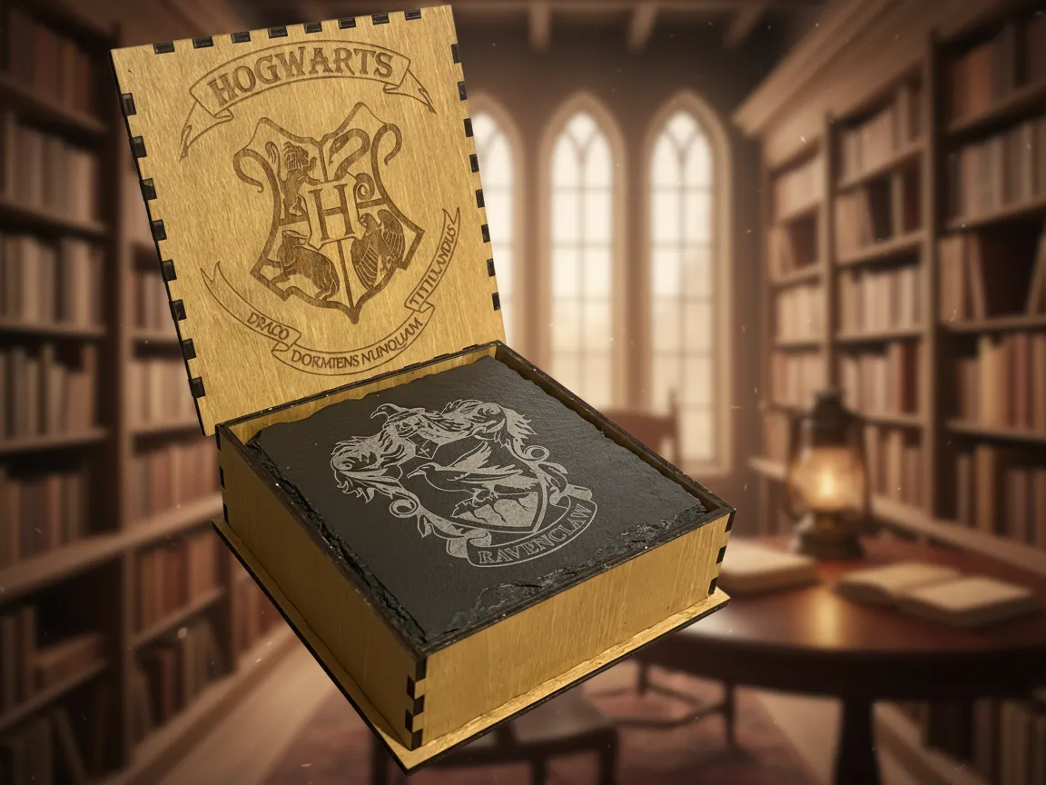 Laser Cut Hogwarts Wooden Box with Ravenclaw Crest Slate | Free Files ...