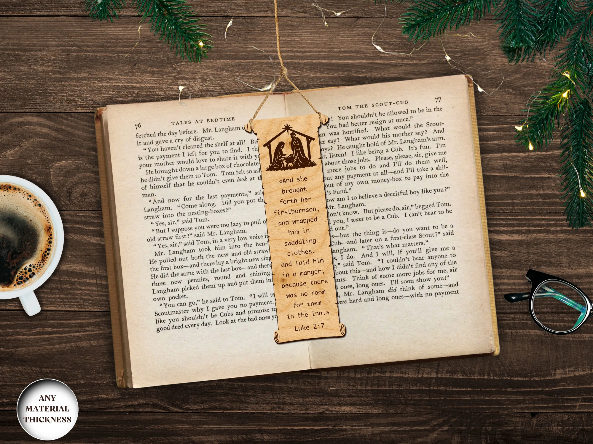 Laser cut and engrave | Nativity Scroll Bookmark Laser Cut | Ready to ...