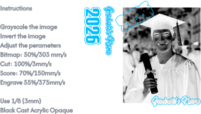 Class of 2026 Graduation Photo Plaque on Black Acrylic | Free Files - Atomm