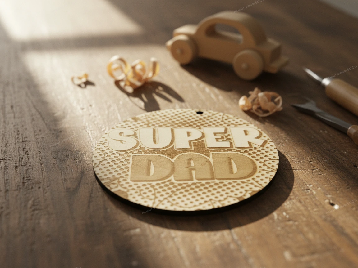 Super Dad Round Wooden Hanging Sign, Great For Fathers Day etc | Free ...