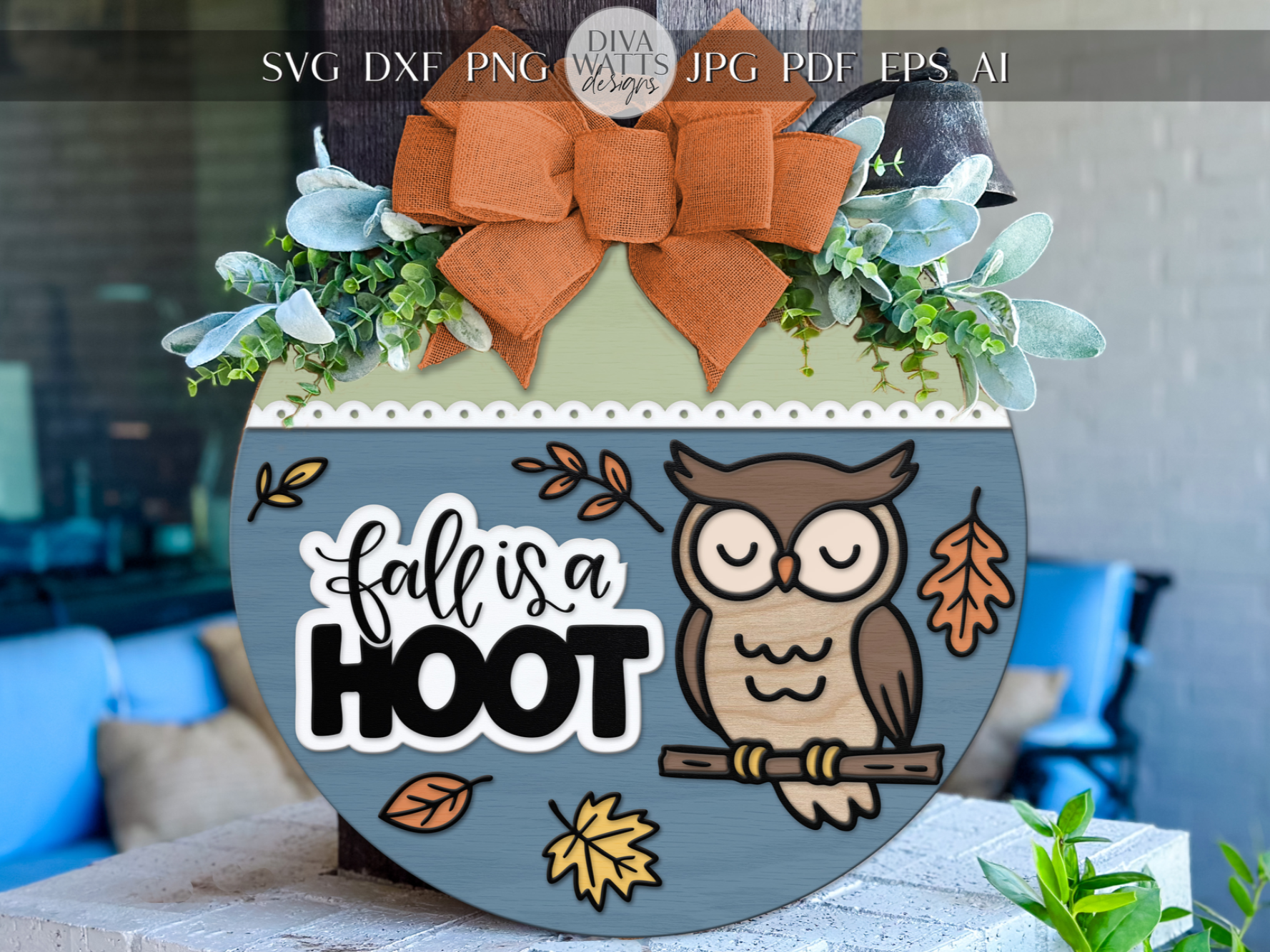 Laser cut and engrave | Fall Is a Hoot Owl SVG | Autumn Door Hanger ...