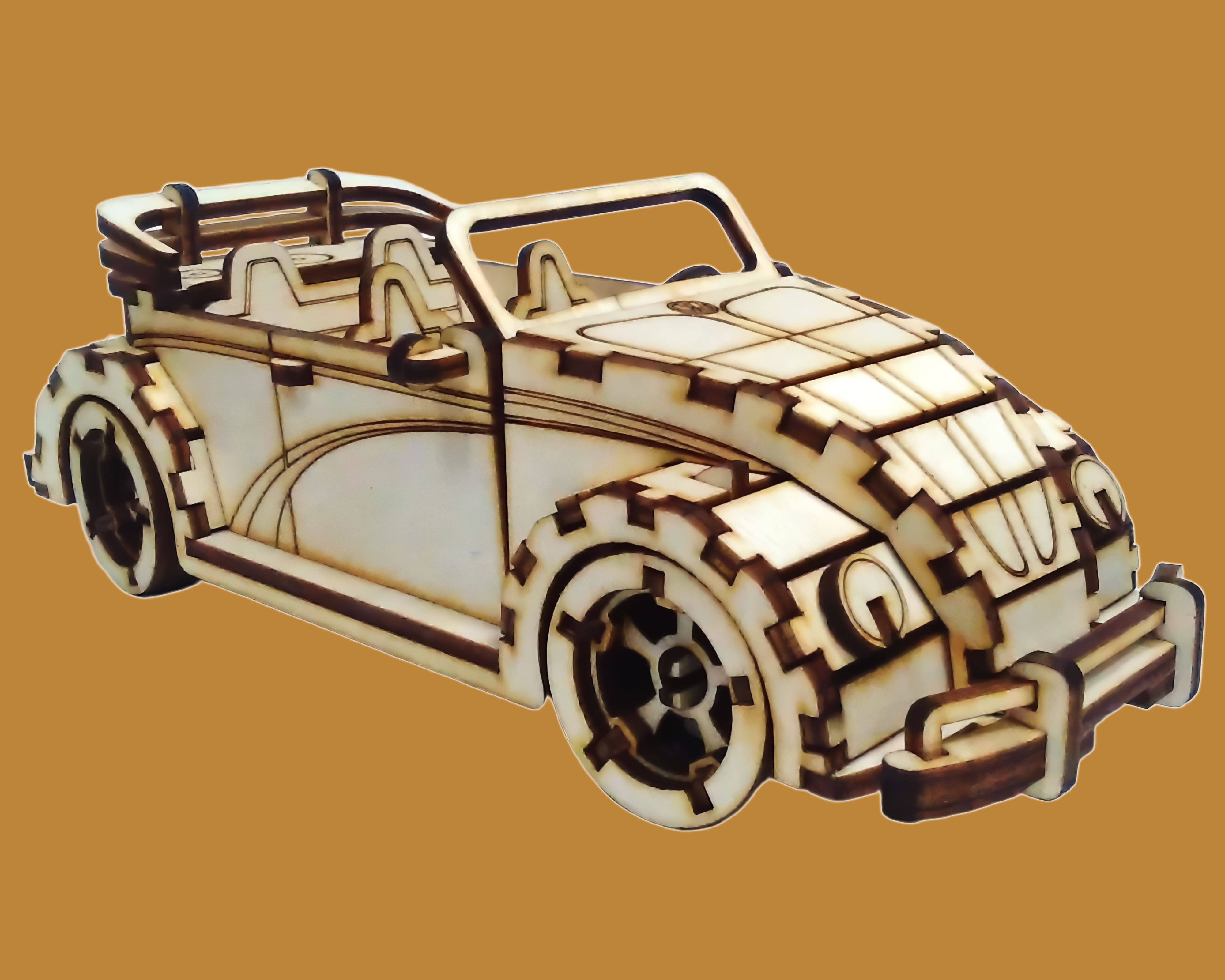 Laser Cut Volkswagen Beetle Convertible Toy Car Free Vector | Free ...