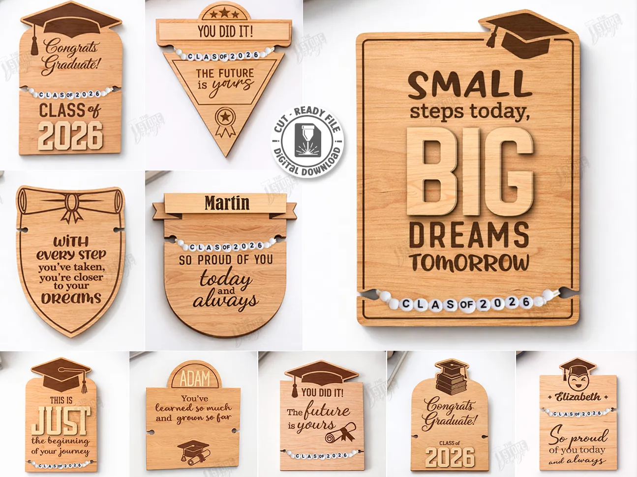 Graduation Keepsake Sign with Class of 2026 Bead DisplayLaser Cut ...