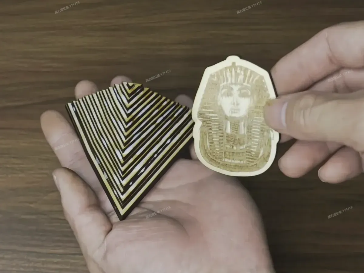 Laser Cut Wooden Pyramid and Sphinx Wall Art Decor | Free Files - Atomm