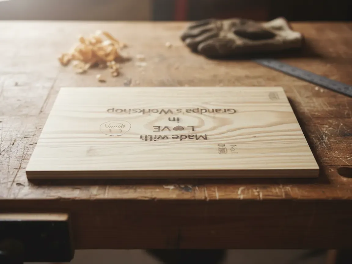 Laser Engraved Wooden Sign Made With Love in Grandpa's Workshop - Free ...