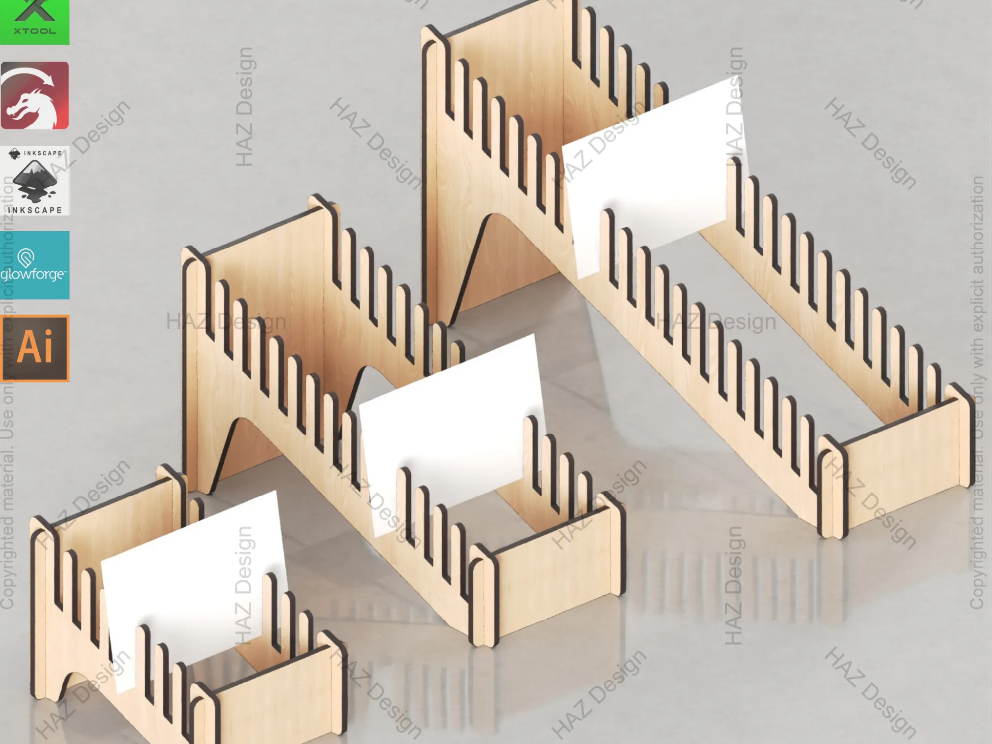 Laser cut and engrave | Greeting Card Display Stand Laser Designs | Set ...