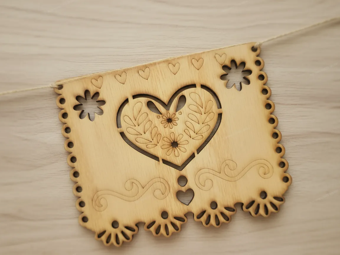 Traditional mexican cut out paper with walnut plywood | Free Files - Atomm