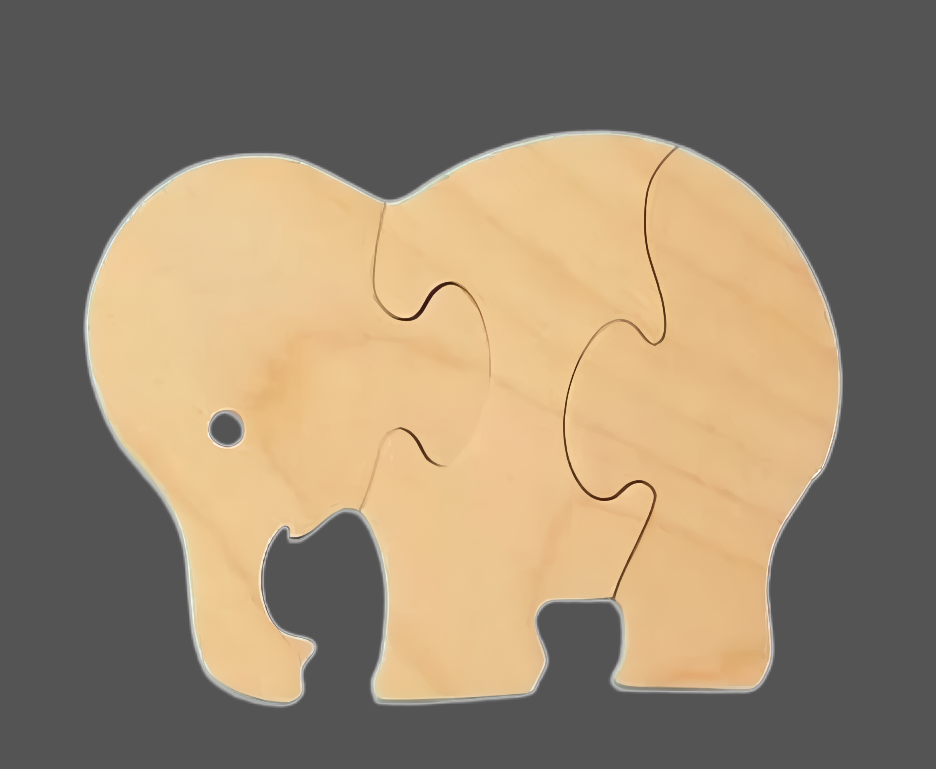 Elephant Jigsaw Puzzle CNC Laser Cut Plans DWG File | Free Files - Atomm