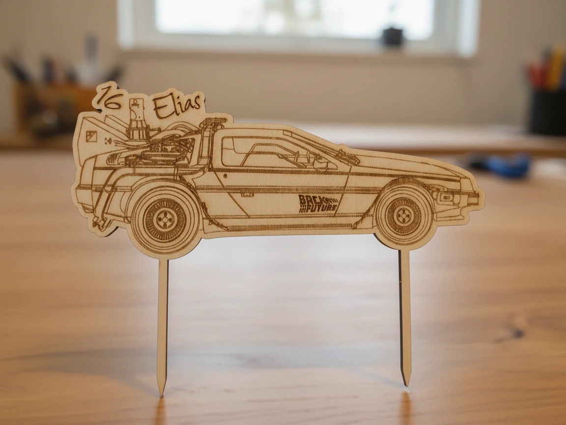 Laser cut and engrave | Laser Cut Back to the Future DeLorean Car Cake ...