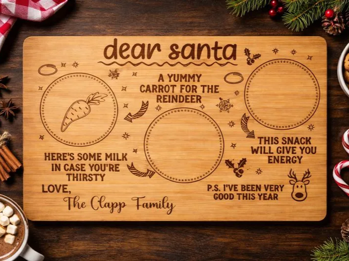 Santa Tray - Treats for Santa Cutting Board | Free Files - Atomm