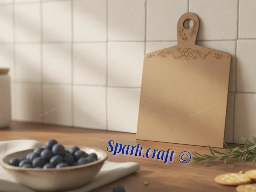 Laser Cut Wooden Kitchen Cutting Board with Floral Engraving | Free ...