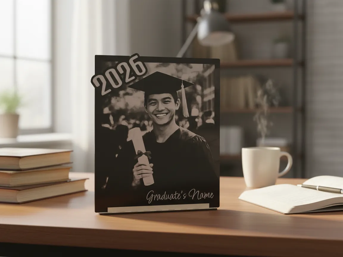 Class of 2026 Graduation Photo Plaque on Black Acrylic | Free Files - Atomm