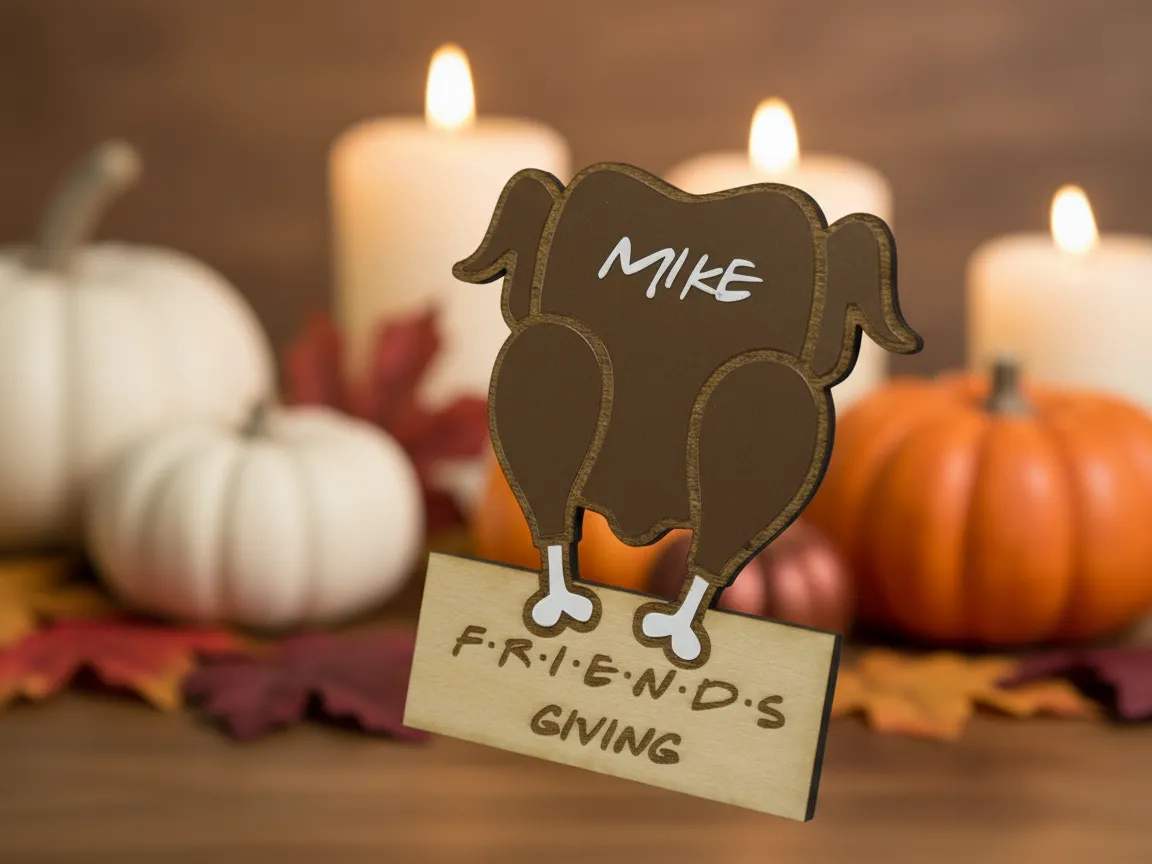 Laser Cut Personalized Turkey Friendsgiving Table Place Card | Free ...