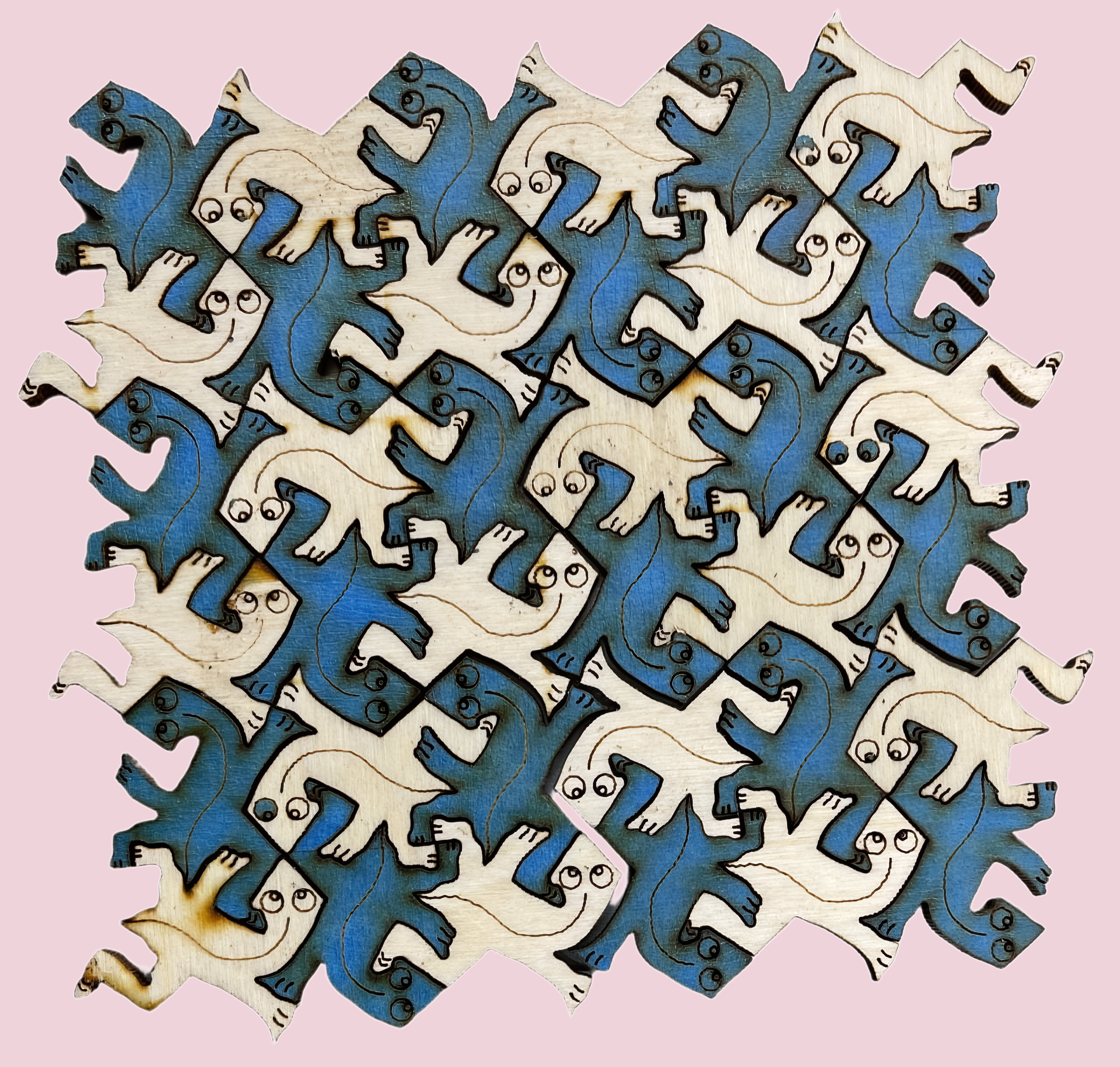 Laser Cut Escher Lizards DXF File | Free Files - Atomm