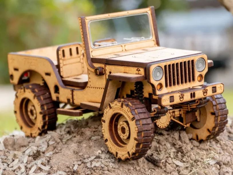Laser Cut Jeep 3D Puzzle – Off-Road Wooden Model File | Free Files - Atomm