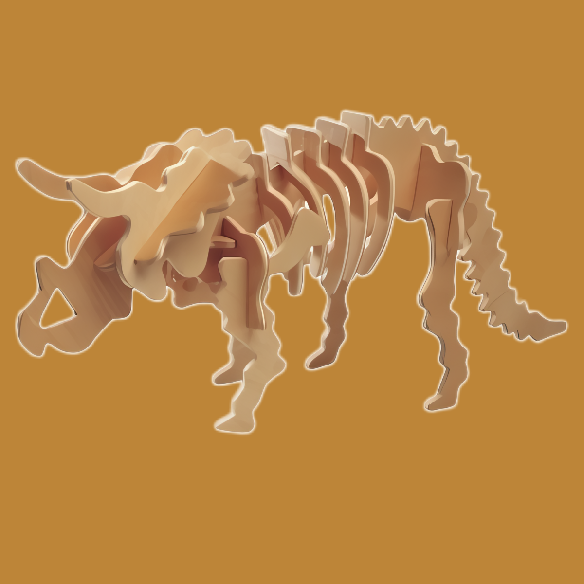 Triceratops 3D Puzzle DXF File | Free Files - Atomm