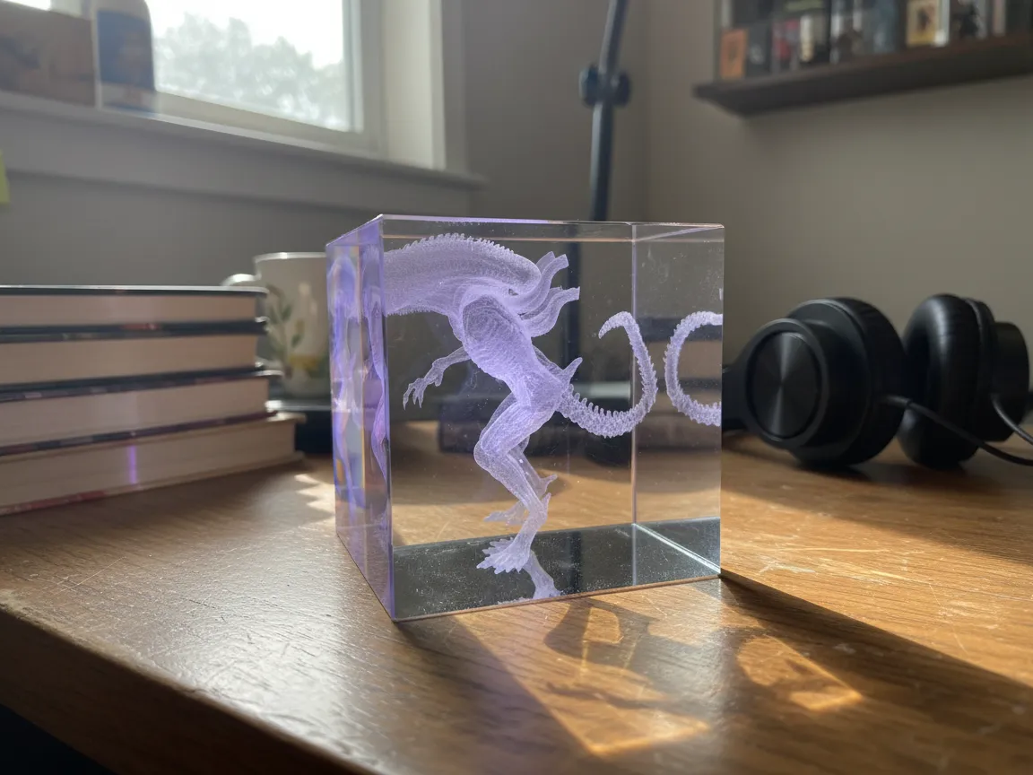 3D Laser Engraved Alien Creature Crystal Cube Decoration | Free Files ...