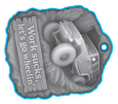 Work Sucks Let's Go Wheelin Off-Road Jeep keychain | Free Files - Atomm