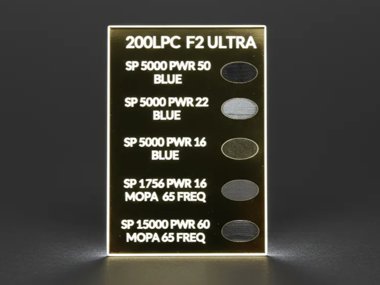 Laser Engraved Acrylic Laser Power Test Card with Color Swatches | Free ...