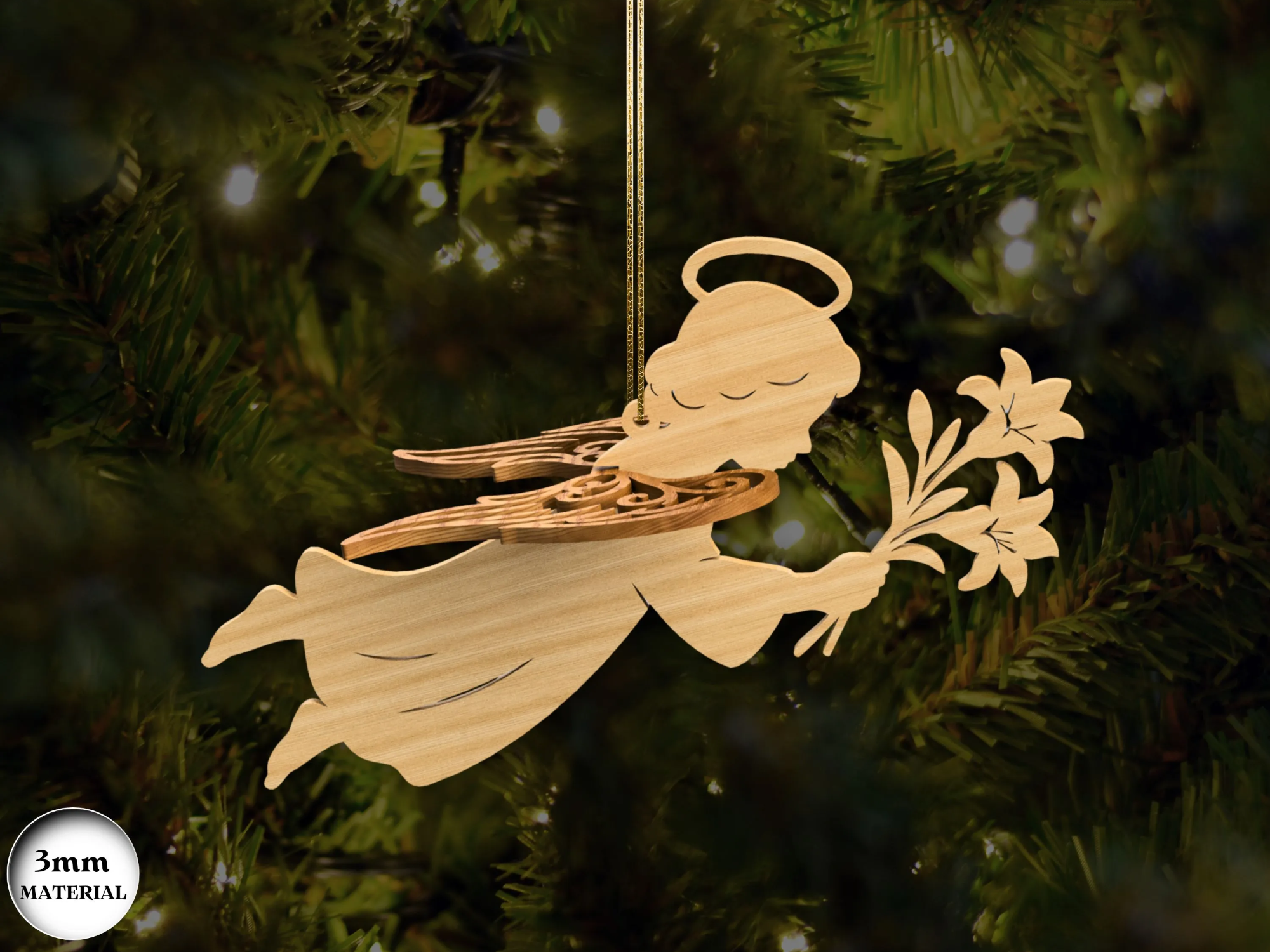3D Christmas Angel Ornament Laser Cut | Ready to Use Files - Atomm