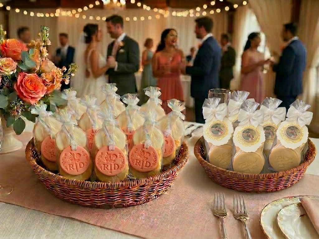 Roll & Go Wedding Favor Cookies. Personalized Editable Acrylic, Brass ...