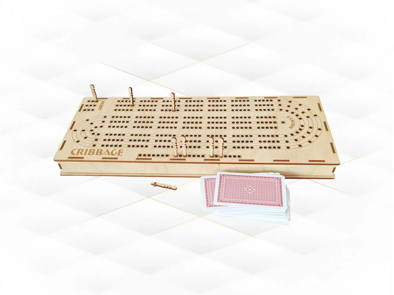Gift Cribbage Set, Game Board Laser Cut Template. Cut model, cards game ...