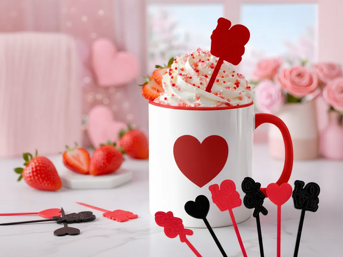 Valentine's Day Heart and Love Themed Drink Stirrer Set | Free Files ...