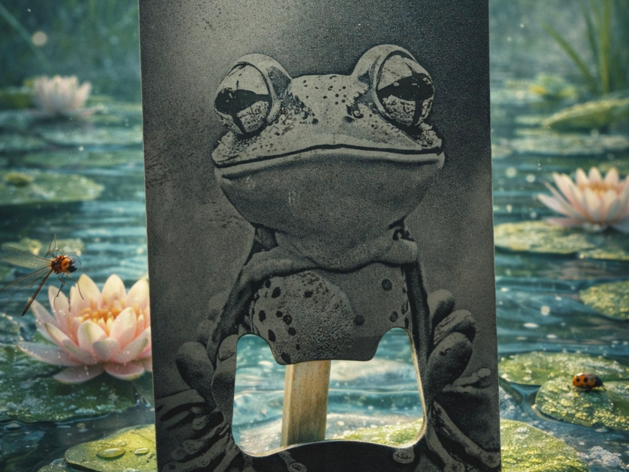 Stoic Frog Bottle Opener – Laser Engraved Minimalist Amphibian Design ...