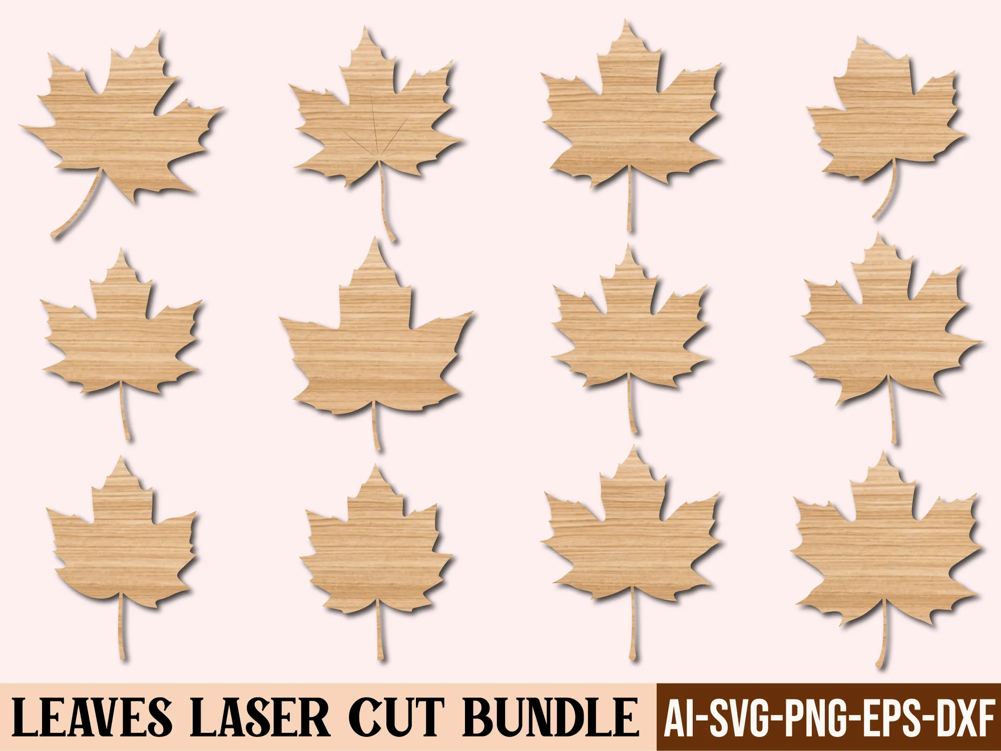 Laser Cut Wooden Maple Leaves Bundle with Multiple Designs | Free Files ...