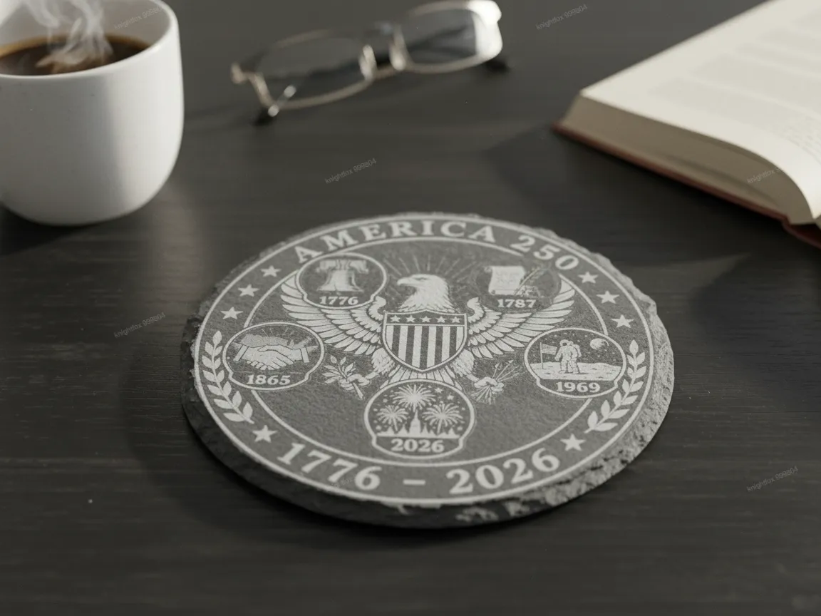 America 250 Commemorative Slate Coaster with Patriotic Eagle | Free ...