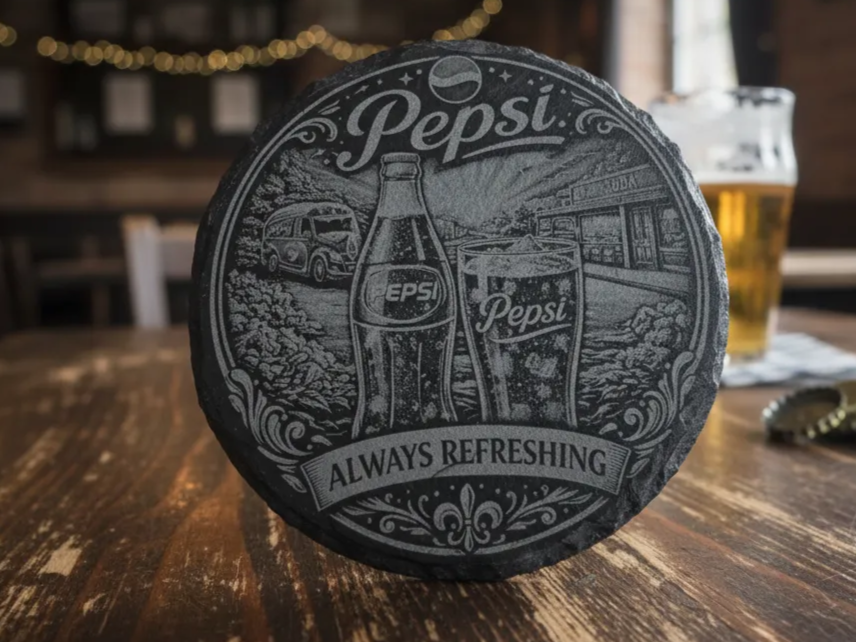 Round Pepsi Branded Slate Drink Coaster | Free Files - Atomm